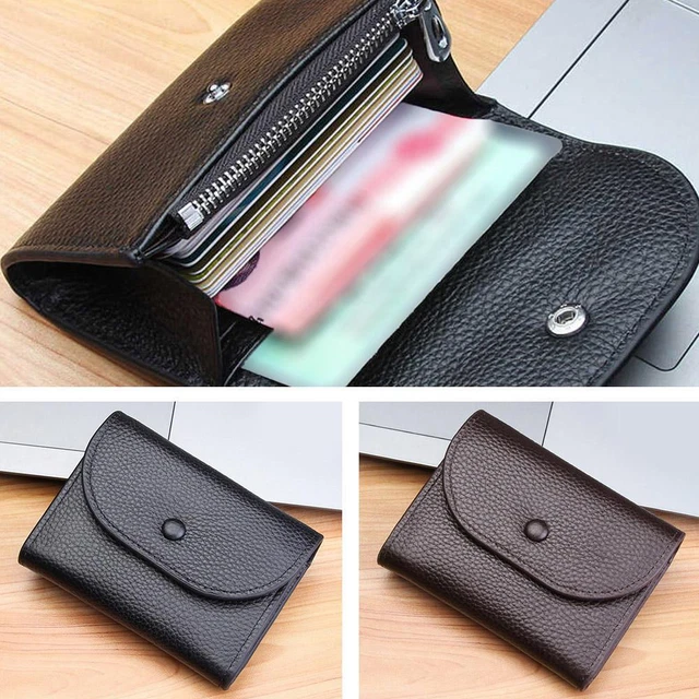 WALLET LEATHER COIN Purse Card Holder Mini Minimalist Wallet ^д I2I1 ...