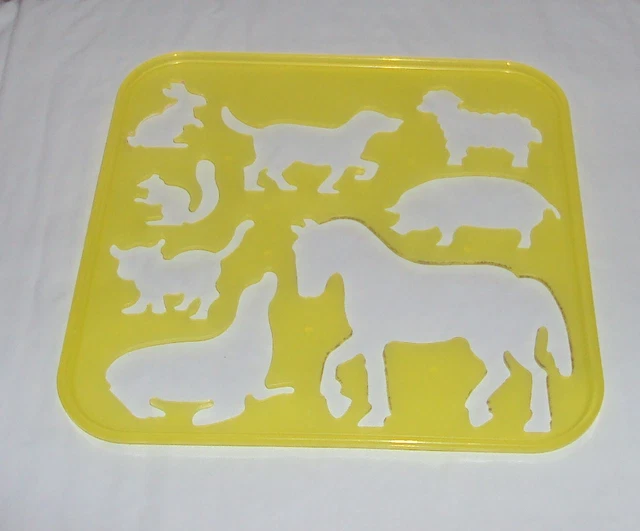 POCHOIRS TUPPERWARE POCHOIR art dessin modèle animaux jaune neuf EUR 9 ...