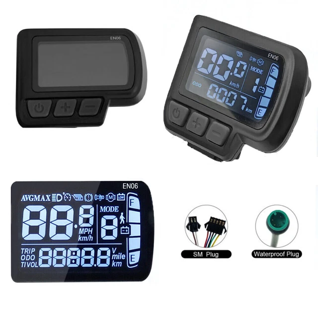 ELECTRIC BICYCLE LCD EN06 Display 24V/36V/48V eBike Control Panel SM/WP ...