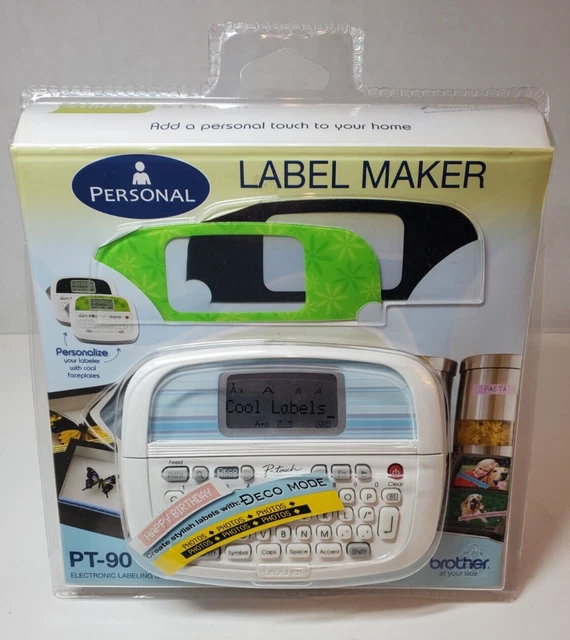 BROTHER P-TOUCH PT 90 Personal Label Maker Electronic Labeler Thermal ...