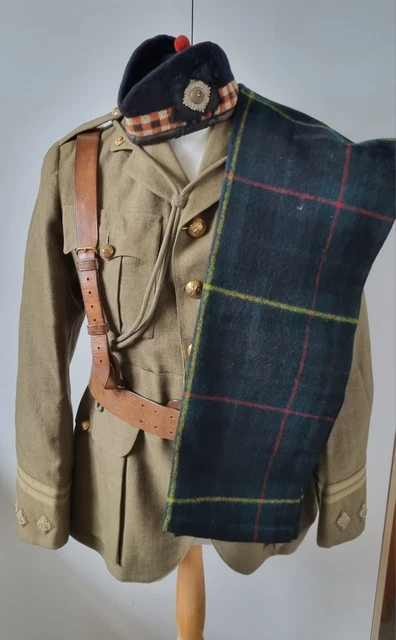 WW1 ROYAL SCOTS Uniform Cutaway Cuff Rank Jacket Trews Glengarry Sam ...