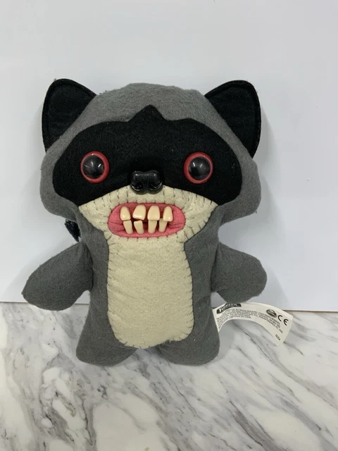 FUGGLER BLACK/GREY BANDIT Raccoon Red Eyed Stripe Tail Cute Teeth RARE ...