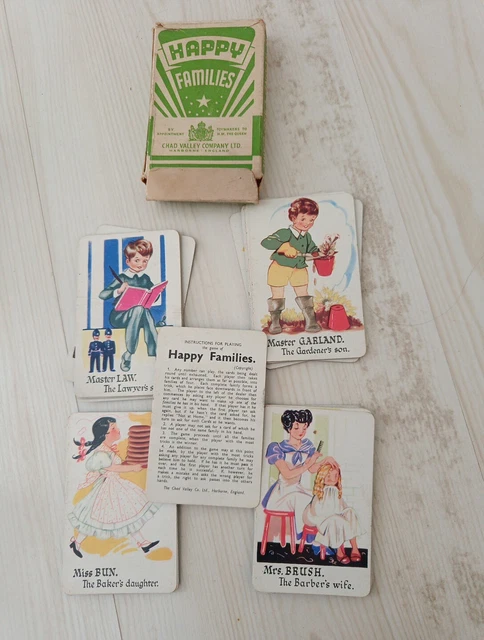 VINTAGE HAPPY FAMILIES Card Game By Chad Valley - Complete £9.00 ...