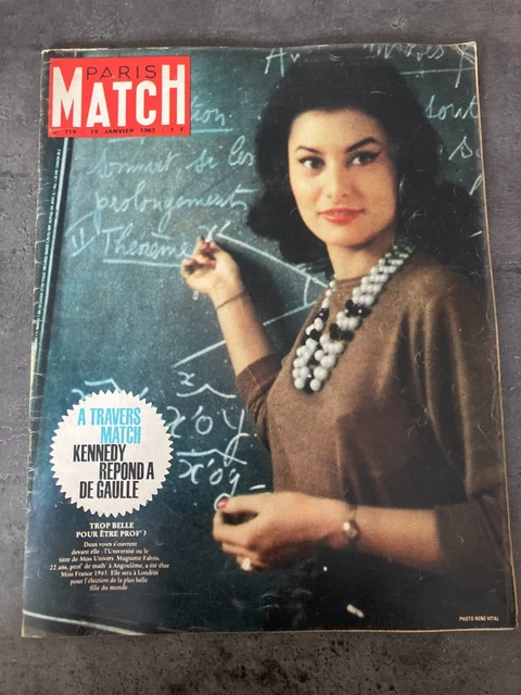 PARIS MATCH N°719 19/1/1963 Muguette Fabris Sophia Loren Kennedy Rugby ...