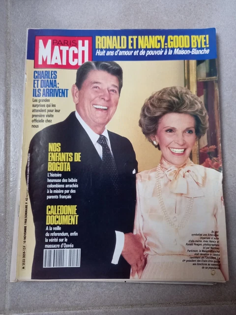 PARIS MATCH N°2059 10/11/1988 Ronald Reagan Nancy Charles et Diana en ...
