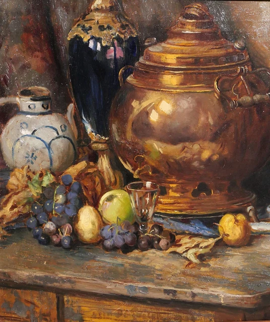 BERNARD OF POOTER Painting Still Life Fruits Impressionism Bottle ...