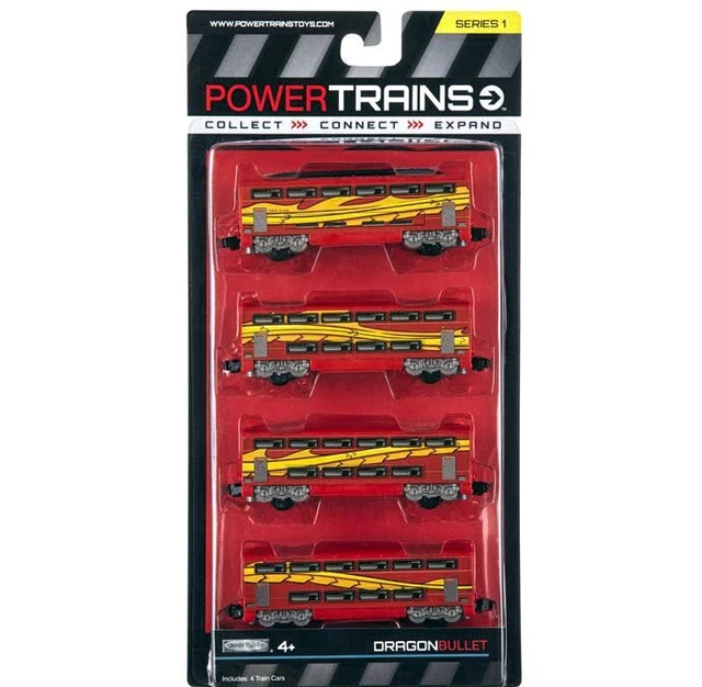 POWERTRAINS EXPANSIONS SET Series 1 Dragon Bullet 4 Train Cars Pack Set ...