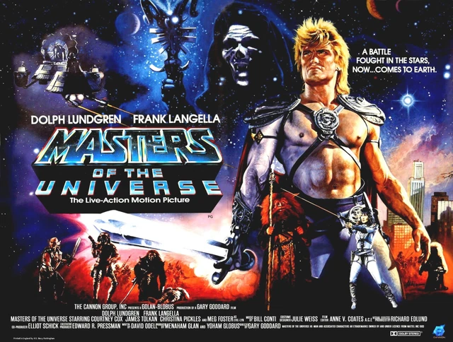 MASTERS OF THE UNIVERSE 1987 UK quad poster print 30x40" Dolph Lundgren ...