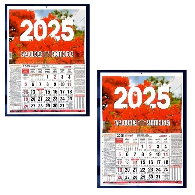 CALENDRIER MALAYALAM SUSPENDU Manorama 2026 Pack De 2 Bureau EUR 44,38 ...