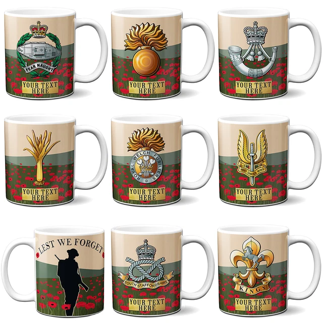PERSONALISED BRITISH MILITARY Mug Remembrance Official Badge Dad ...
