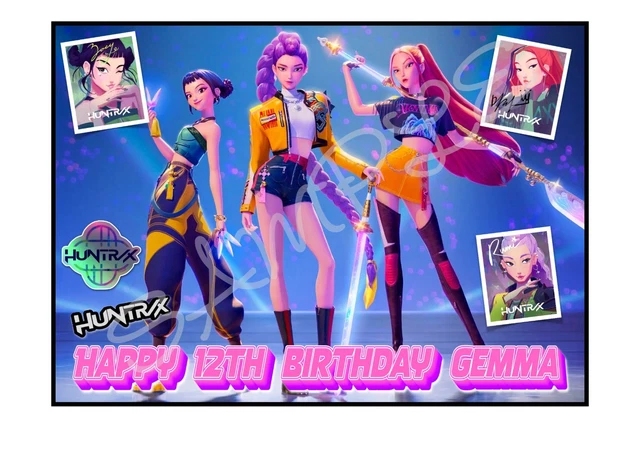 PERSONALISED KPOP DEMON Hunters Costco/Asda Size Edible Cake Topper ...