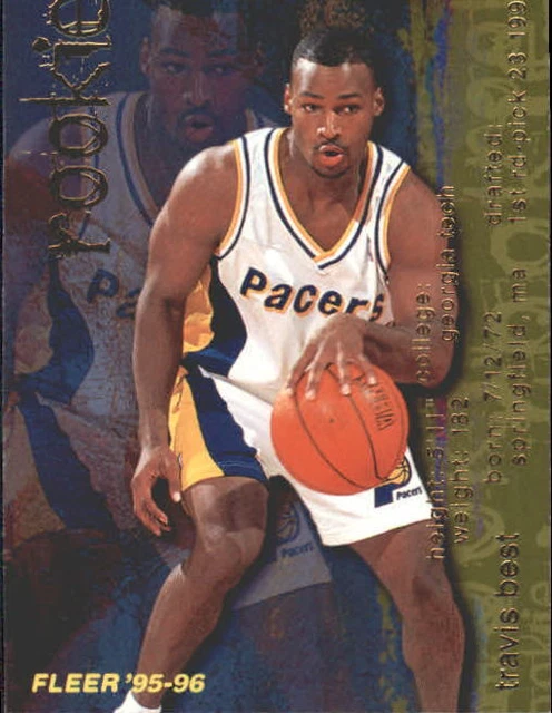 1995-96 FLEER INDIANA Pacers Basketball Card #284 Travis Best Rookie ...