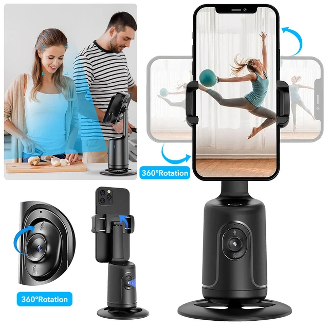 AUTO FACE TRACKING Tripod 360° Rotation Phone Camera Mount Smart ...