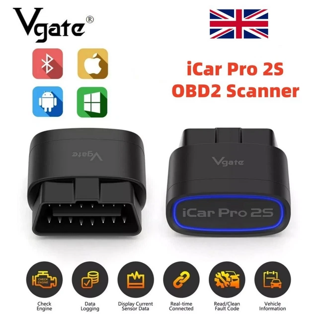 2025 VGATE ICAR Pro 2S Bluetooth OBD-II Adapter Car Code Reader iPhone ...