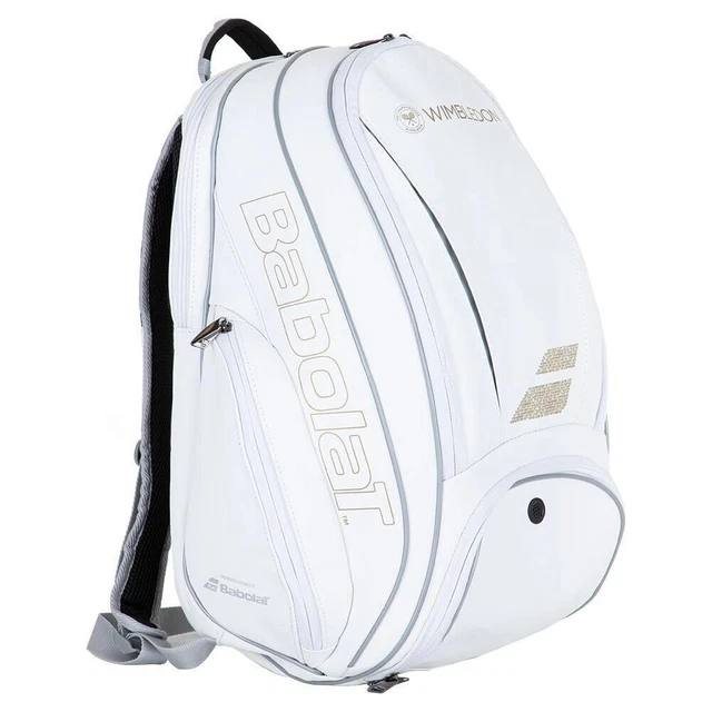 BABOLAT WIMBLEDON PURE Tennis Backpack white gold Limited Edition £66. ...