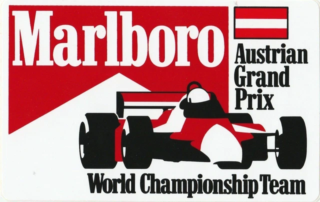 ORIGINAL MARLBORO WORLD Championship F1 Team Austrian Gp Period Sticker ...