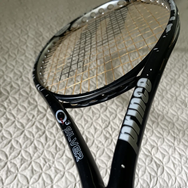 RARE PRINCE O3 Silver Widebody Tennis Racket strung grip 4 3/8" 27.75 ...