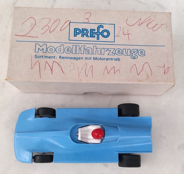 PREFO AUTORENNBAHN DDR Rennbahn 1 Stück Melkus Wartburg HTS in hell ...