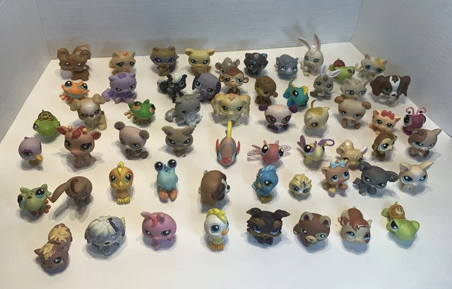 AUTHENTIC LITTLEST PET Shop Huge Lot Of 58 Random Pets Cats Dogs Birds ...