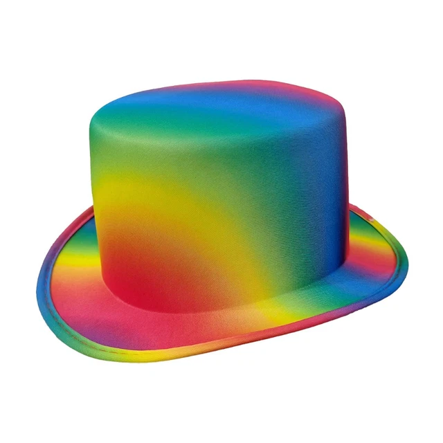 ADULT RAINBOW TOP Hat Dress up Prop £8.95 - PicClick UK