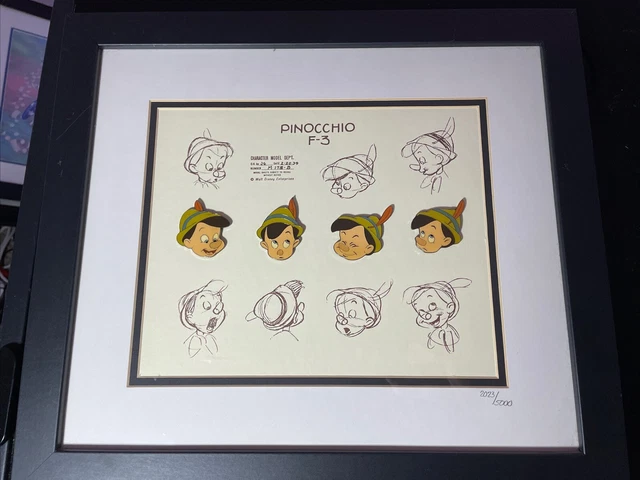 PINOCCHIO ANIMATION CEL Model Sheet Pin Art Limited Edition WALT DISNEY ...
