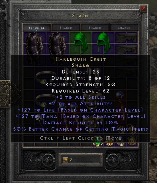 DIABLO 2 RESURRECTED Shako Harlequin Crest Shako D2R PC Diablo II DEF ...