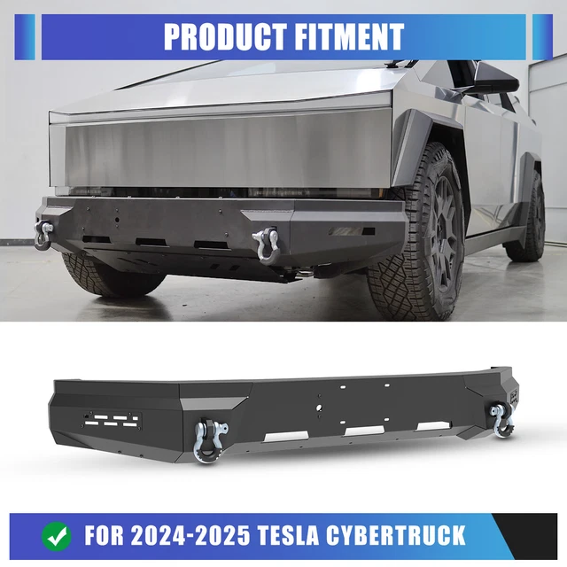 STEEL FRONT BUMPER For 2024 2025 Tesla Cybertruck Protector Heavy Duty ...