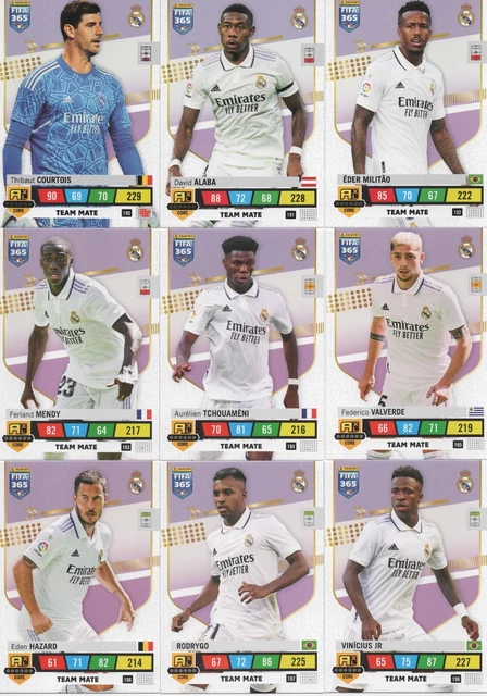 PANINI FIFA 365 Adrenalyn XL 2023 alle 9 Karten Team Real Madrid C.F ...