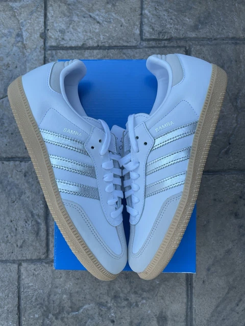 SIZE US 9 Women’s - Adidas Samba OG ‘White Silver Metallic Grey ...