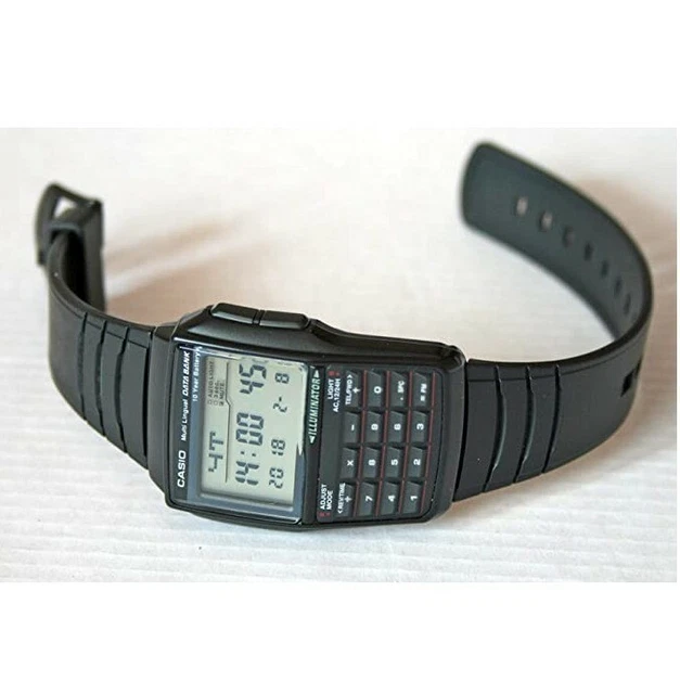 CASIO VINTAGE COLLECTION Visual Databank 10 Year Battery DB10 Black LED ...