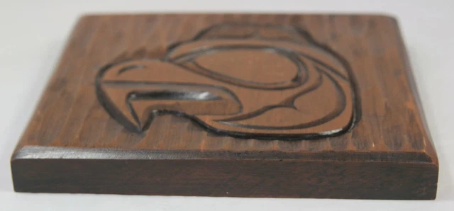 VINTAGE INDIAN CARVING Thunderbird Signed Joe Becker Musqueam Reserve £ ...