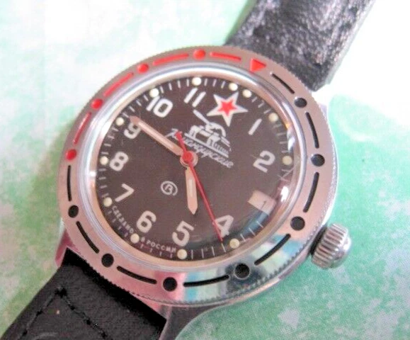 OROLOGIO SUBACQUEO AUTOMATICO russo Vostok Amphibia ""Tank ...