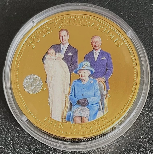 BRADFORD EXCHANGE THE Four Royal Generations Golden Crown Coin 2013 £15 ...