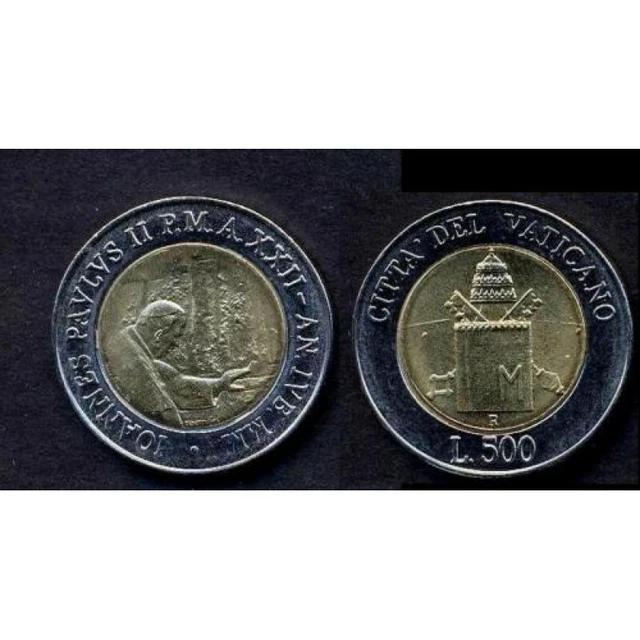 VATICANO 500 LIRE e 1000 Lire Bimetalliche dal 1982 al 2001 FDC (UNC) EUR 4,40 - PicClick FR