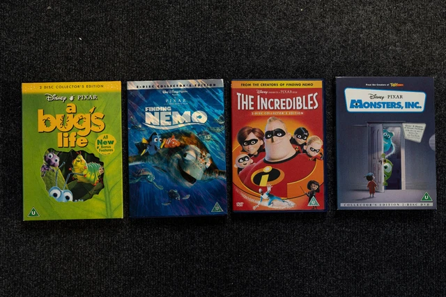 DISNEY PIXAR DVD Bundle - Bugs Life/Finding Nemo/Incredibles/Monsters ...