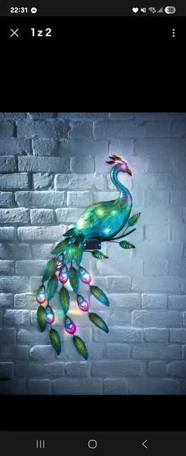 PEACOCK WALL ART WITH MULTI micro LED 's Colour Changing £15.50 ...