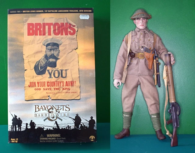 MODELLINO SIDESHOW BAIONETTE e filo spinato ""British Lewis Gunner ...