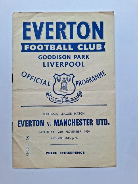 EVERTON V MANCHESTER United Season 1959-60 Football Programme £4.88 ...