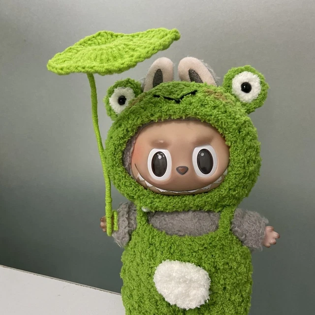POPMART LABUBU THE Monsters Plush Doll Diy Frog Clothes Set+Leaf ...