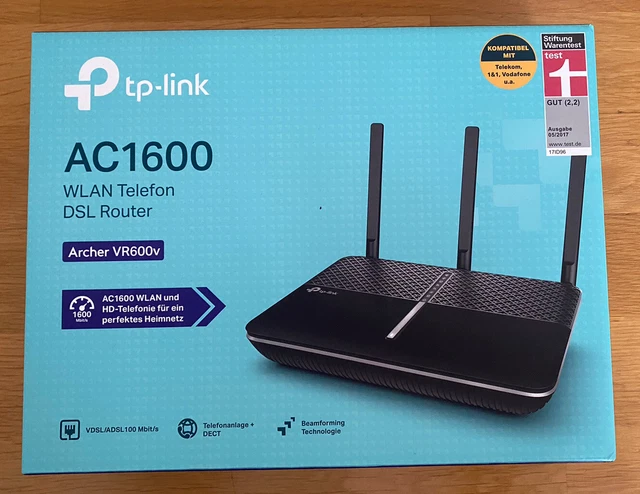 TP-LINK ARCHER VR600V AC1600 Wi-Fi Telephony Modem Router, 1300Mbps ...