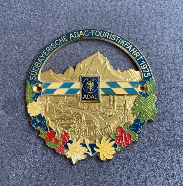 ADAC PLAKETTE SÜDBAYERISCHE Heimatfahrt 1975 GAU Süd Bayern 8,2cm EUR ...