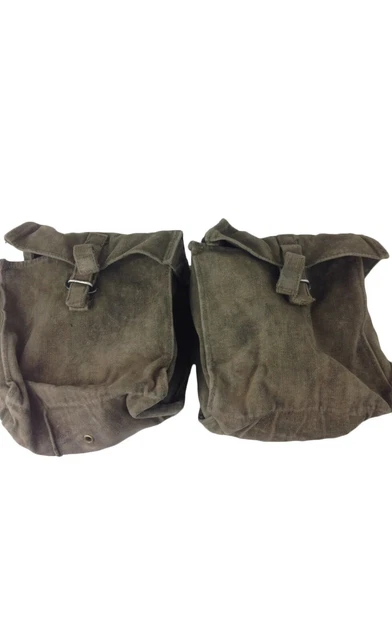 BRITISH 58 PATTERN Cotton Webbing Double Kidney Pouch Set Olive Drab ...