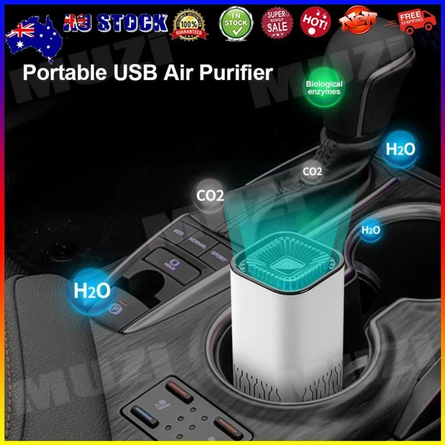 PORTABLE USB NEGATIVE Ion Air Purifiers with HEPA Filter Home Odor ...