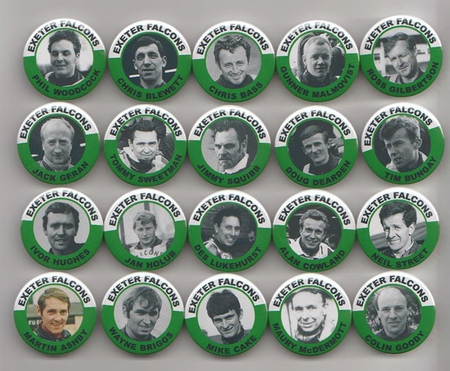 EXETER FALCONS SPEEDWAY EX-RIDERS 1960's MAGNETS X20 38mm IN SIZE £23. ...