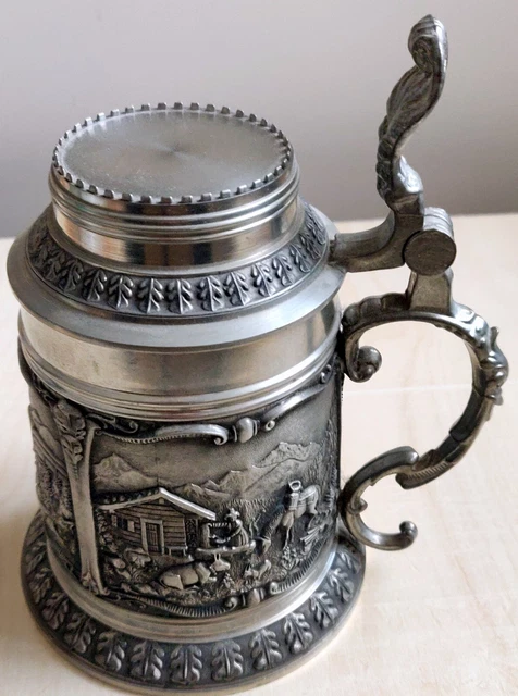 BIERKRUG ZINN MIT Deckel, Reinzinn 95% mit Bodenmarke EUR 20,00 ...