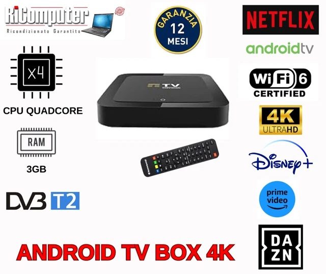 ANDROID TV BOX decoder dvb T2 android 4k netflix WIFI EUR 39,00 ...
