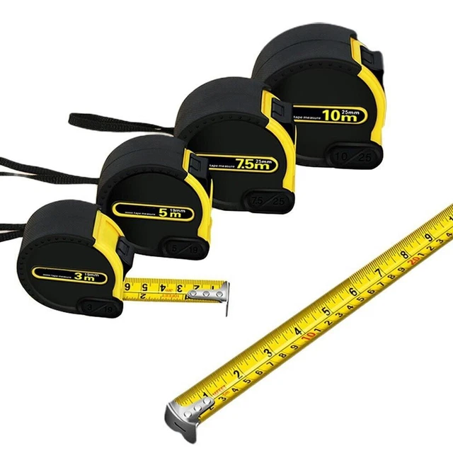 3/5/7.5/10M STEEL TAPE Measuring Tool Carpentry Ruler Tape Measure ...