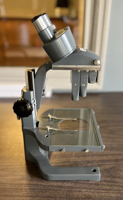 VINTAGE BAUSCH & Lomb Stereo Microscope, Three Sliding Objectives ...