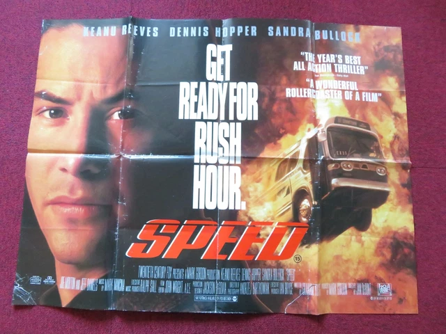 SPEED QUAD POSTER Folded Keanu Reeves Sandra Bullock 1994 £13.29 ...