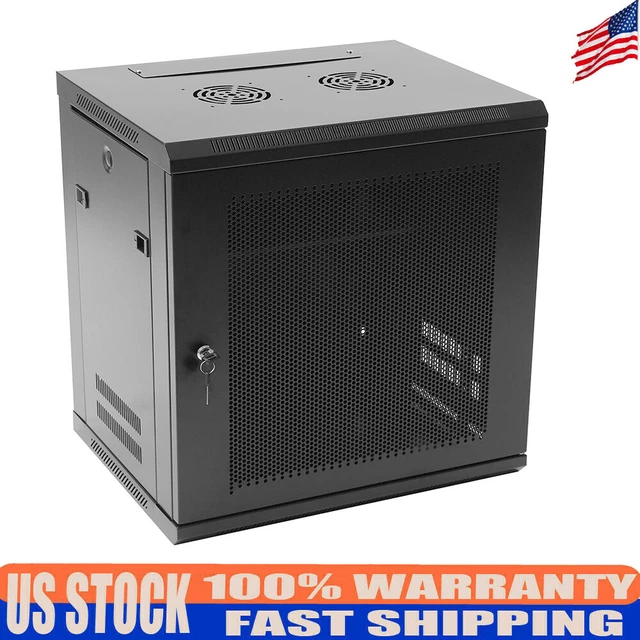 12U WALL MOUNT Server Cabinet 17.7in Network Rack Vented Enclosure ...